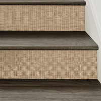 Rattan Weave Peel and Stick Stair Riser Strips, 48"x6.5" - Tropical ...