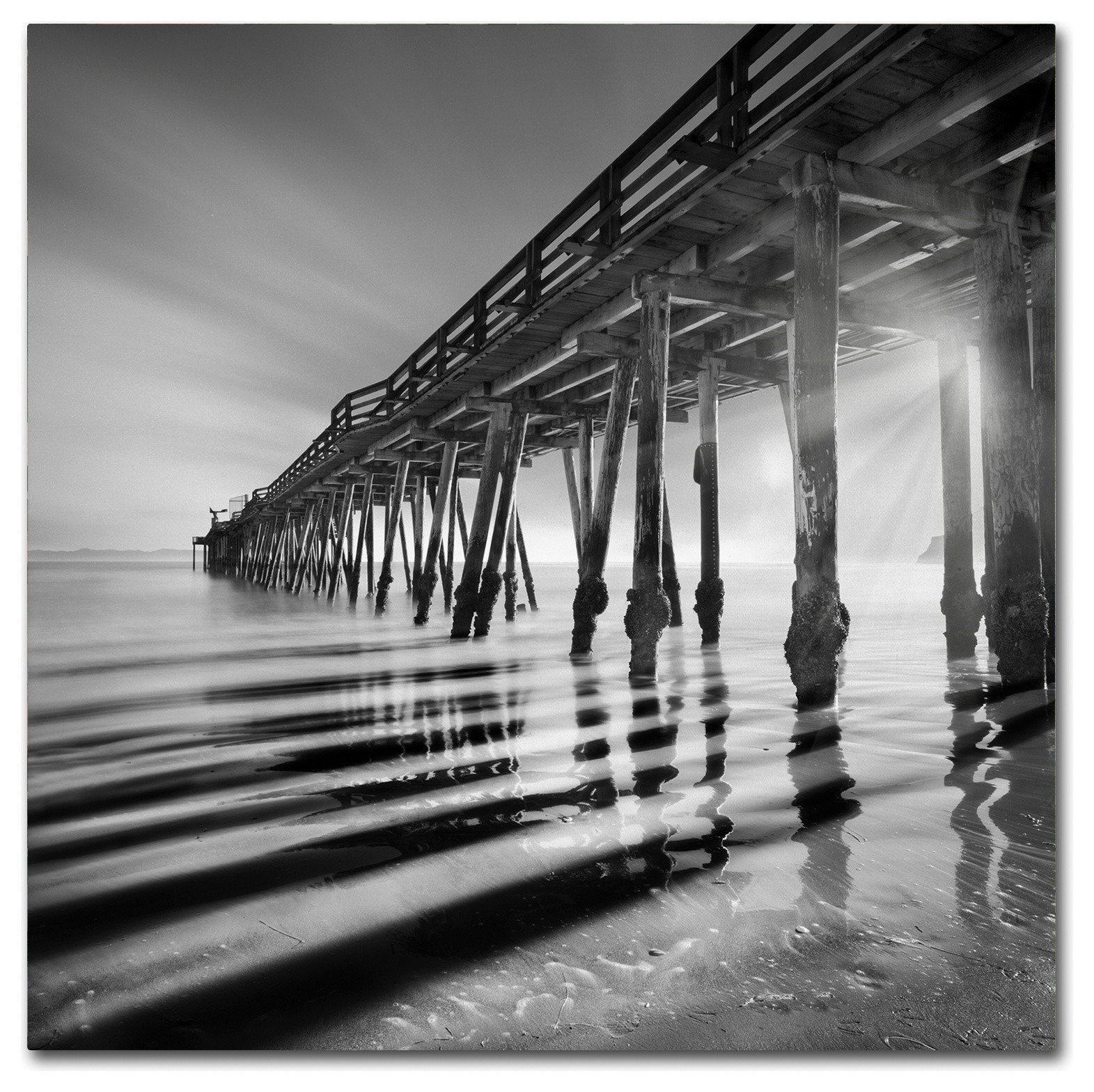 "Pier and Shadows" Canvas Art by Moises Levy, 24"x24" - Traditional ...