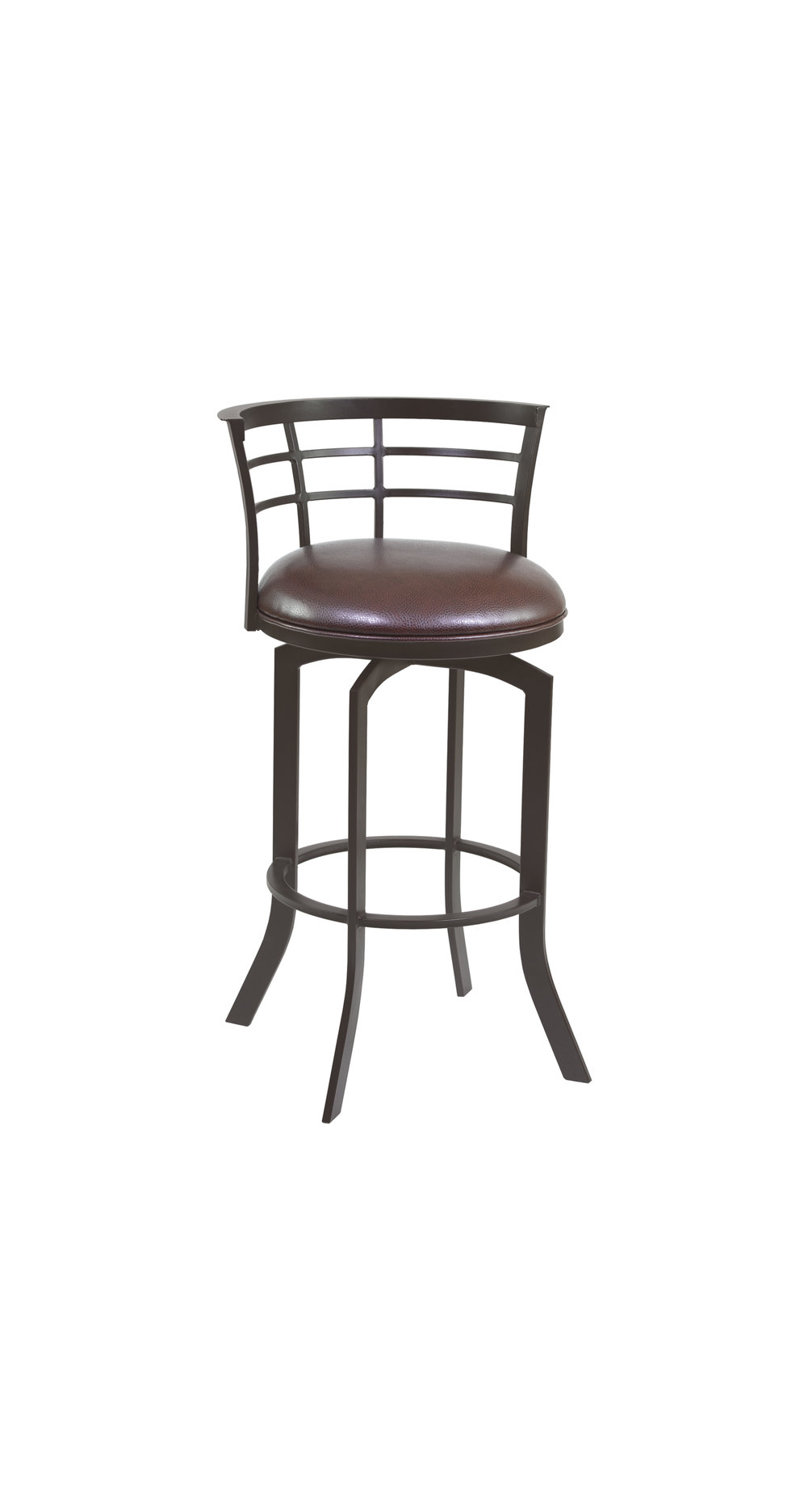 Viper 30" Swivel Barstool, Auburn Bay Finish With Brown Faux Leather ...