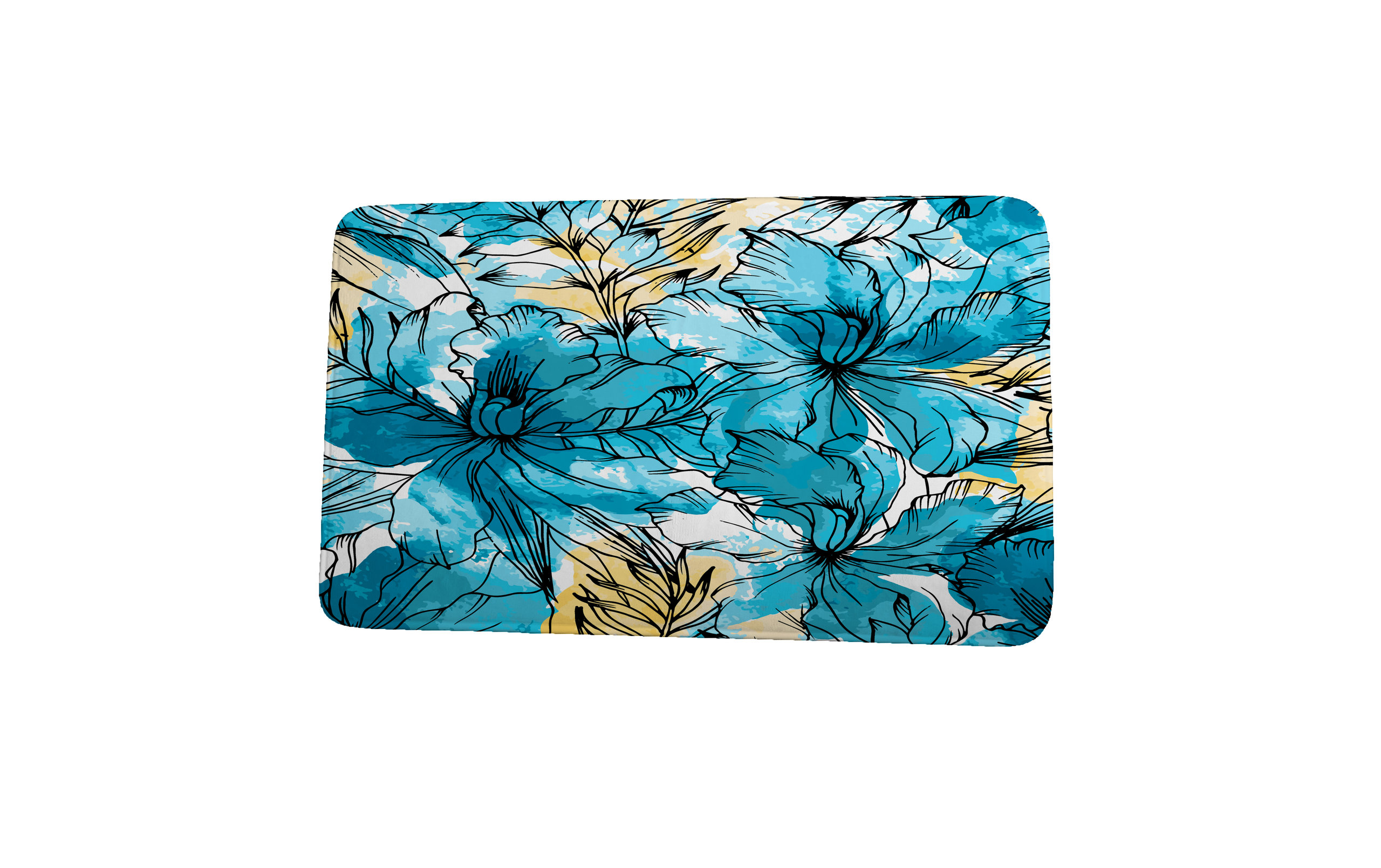 Cuban Flare Zentangle Floral Print Bath Mat, 17"x24" - Contemporary ...