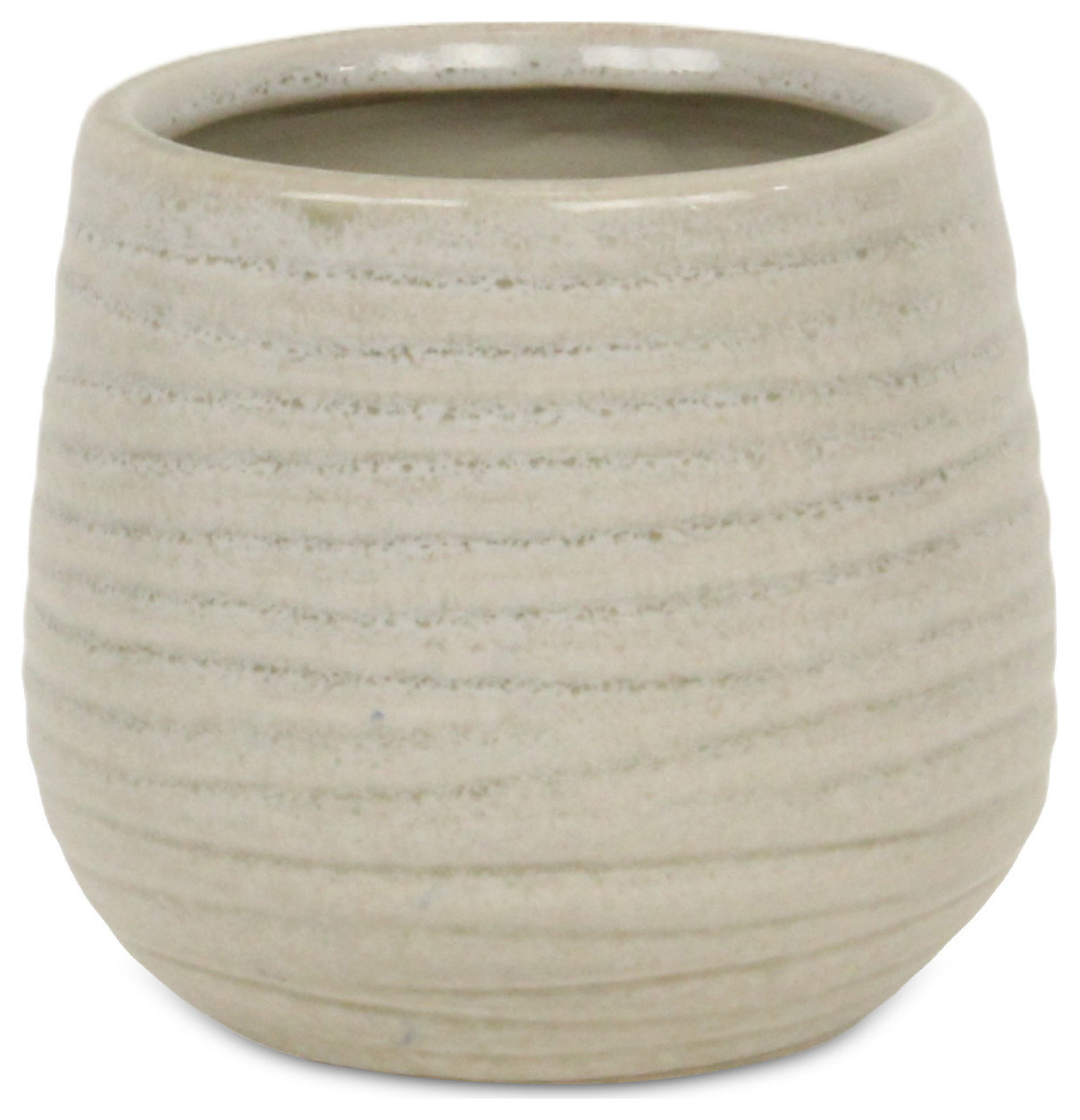 Curved Wave Ceramic Pot - Medium - Transitional - Indoor Pots And ...