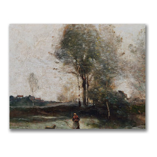 'Morning in the Field' Canvas Art by Jean Baptiste Corot, 35" x 47 ...