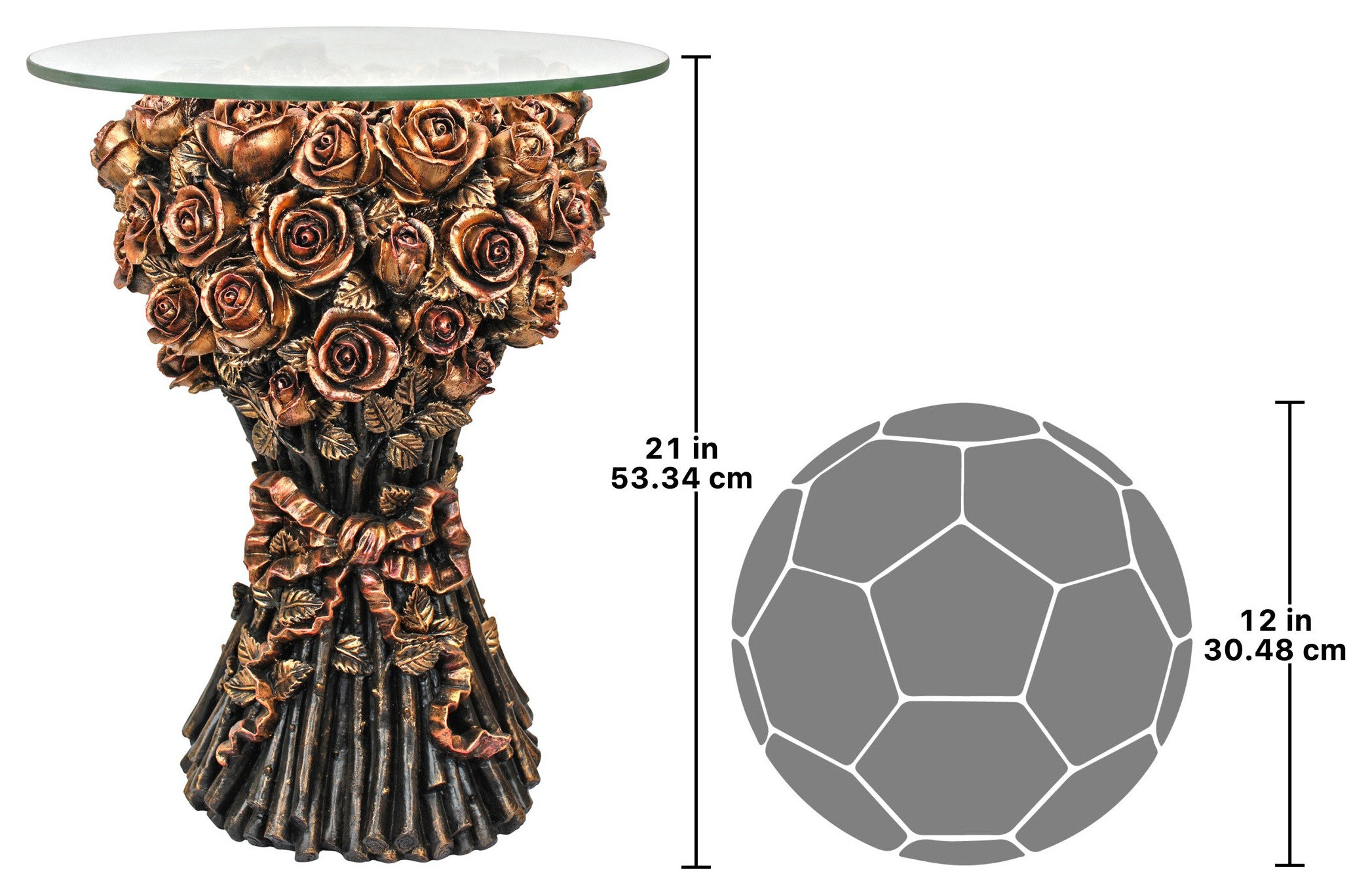 Table of Roses Glass, Topped Sculptural Table - Traditional - Side ...