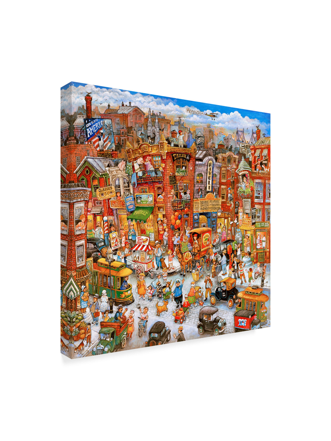 "Urban Scenes" by Bill Bell, Canvas Art, 35"x35" - Contemporary ...