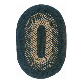 Madison Alpine Green 2'x12', Runner Oval Rug, Braided - Contemporary ...