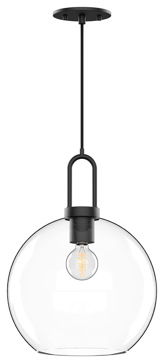 Soji Pendants, Matte Black|Clear Glass D9-7/8"xH14-3/8" - Transitional ...