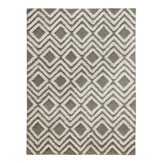 5" x 7" Gray and White Diamond Area Rug - Scandinavian - Area Rugs - by ...