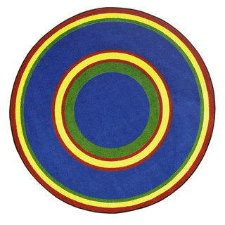 Kid Essentials - Misc Sold Color Area Rugs Ripples, 7'7 Round, Primary ...