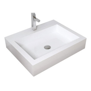 Badeloft Stone Resin Countertop Sink, Medium - Modern - Bathroom Sinks ...