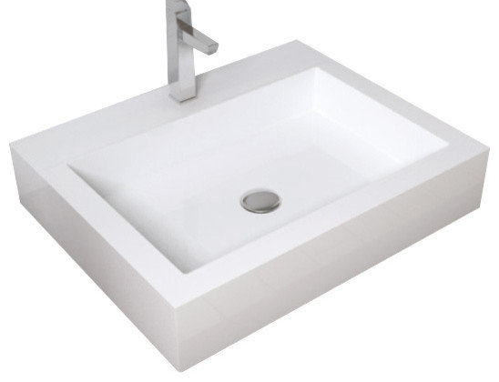 Badeloft Stone Resin Countertop Sink, Medium - Modern - Bathroom Sinks ...