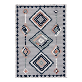 Safavieh Marrakesh Mrk616F Moroccan Rug, Gray/Blue Rust, 4'x6 ...