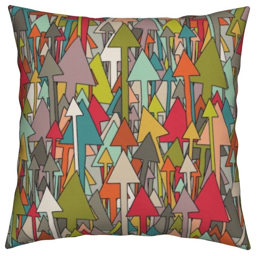 Arrow Arrows Geometric Abstract Earth Throw Pillow - Contemporary ...