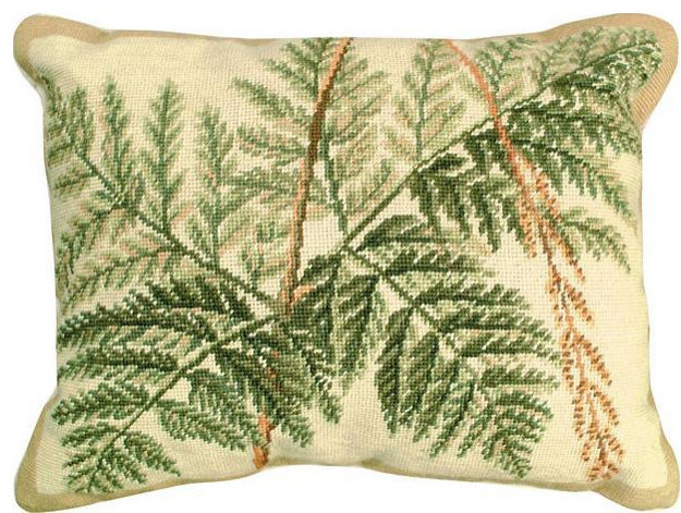 Helene Verin Wool Fern Pillow Design, 16x20 - Tropical - Decorative ...