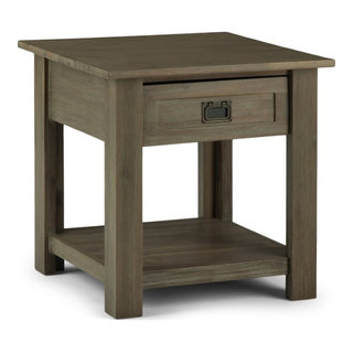 Simpli Home Monroe End Table in Distressed Charcoal Brown - Transitional - Side Tables And End ...
