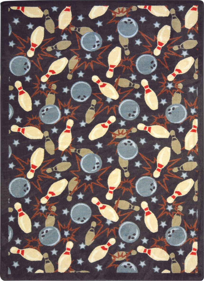 Games People Play Rug, Retro Bowl, 3'10"x5'4", Midnight, 7'8"x10'9 ...
