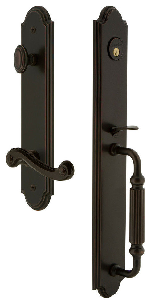 Arc 1-Piece Handleset, F Grip and Newport Lever, Left-Handed Interior ...