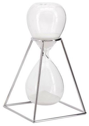 Torre and Tagus Filled 15 Min Hourglass on Stand, Silver, White ...