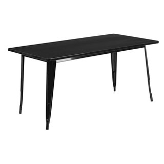 Outdoor Dining Table, Metal Construction With Rectangular Top ...