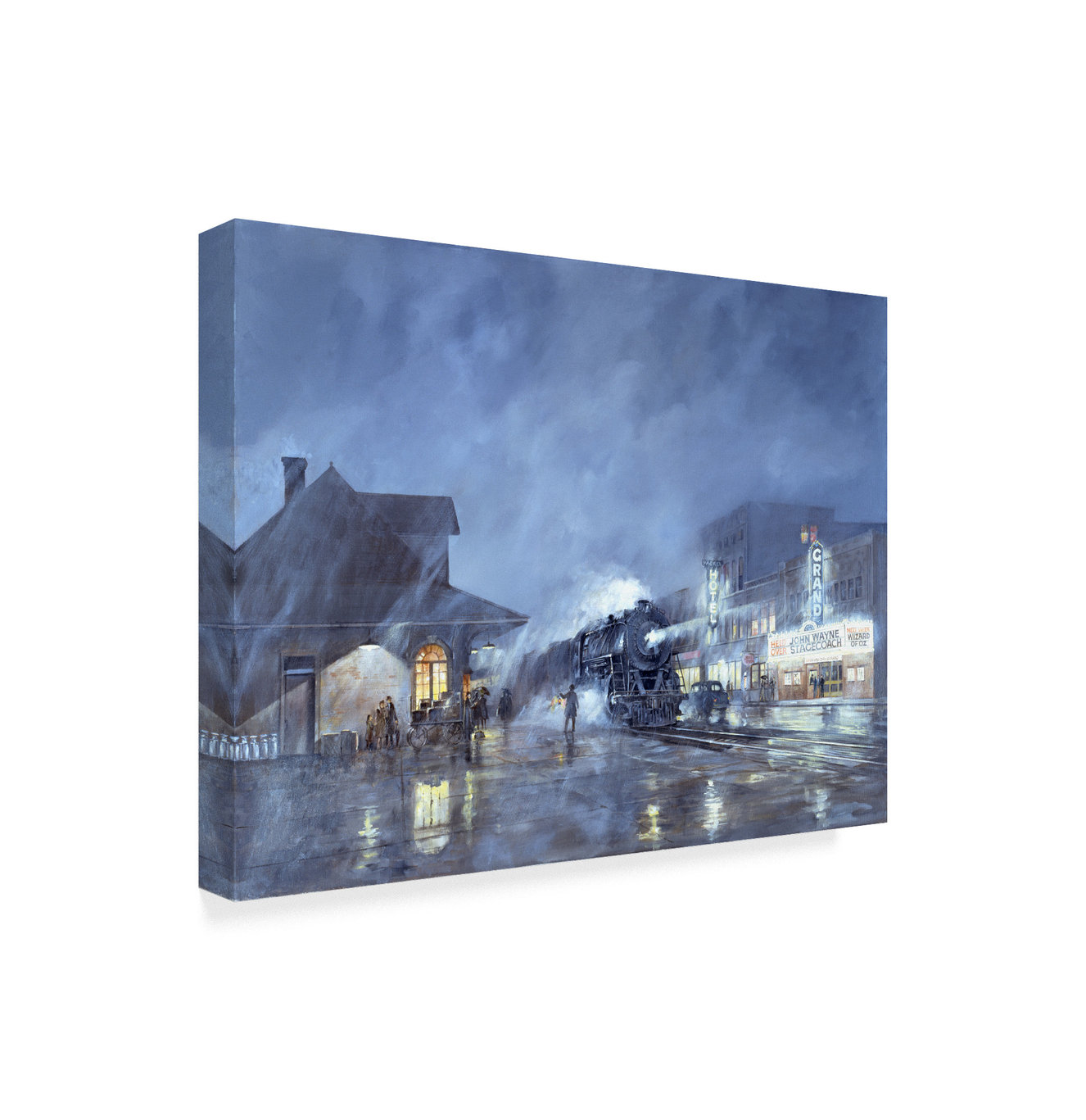 Jack Wemp 'Train Station' Canvas Art, 19"x14" - Contemporary - Prints ...