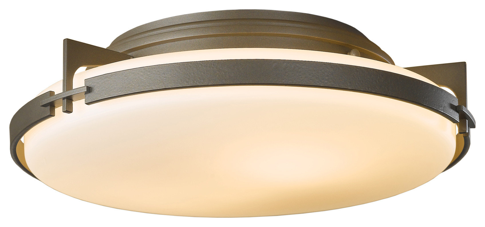 Metra Flush Mount, Dark Smoke Finish, Opal Glass - Transitional - Flush ...