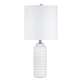 Nuloom Lydia Ceramic Linen Shade Table Lamp, 26", 26" - Transitional ...