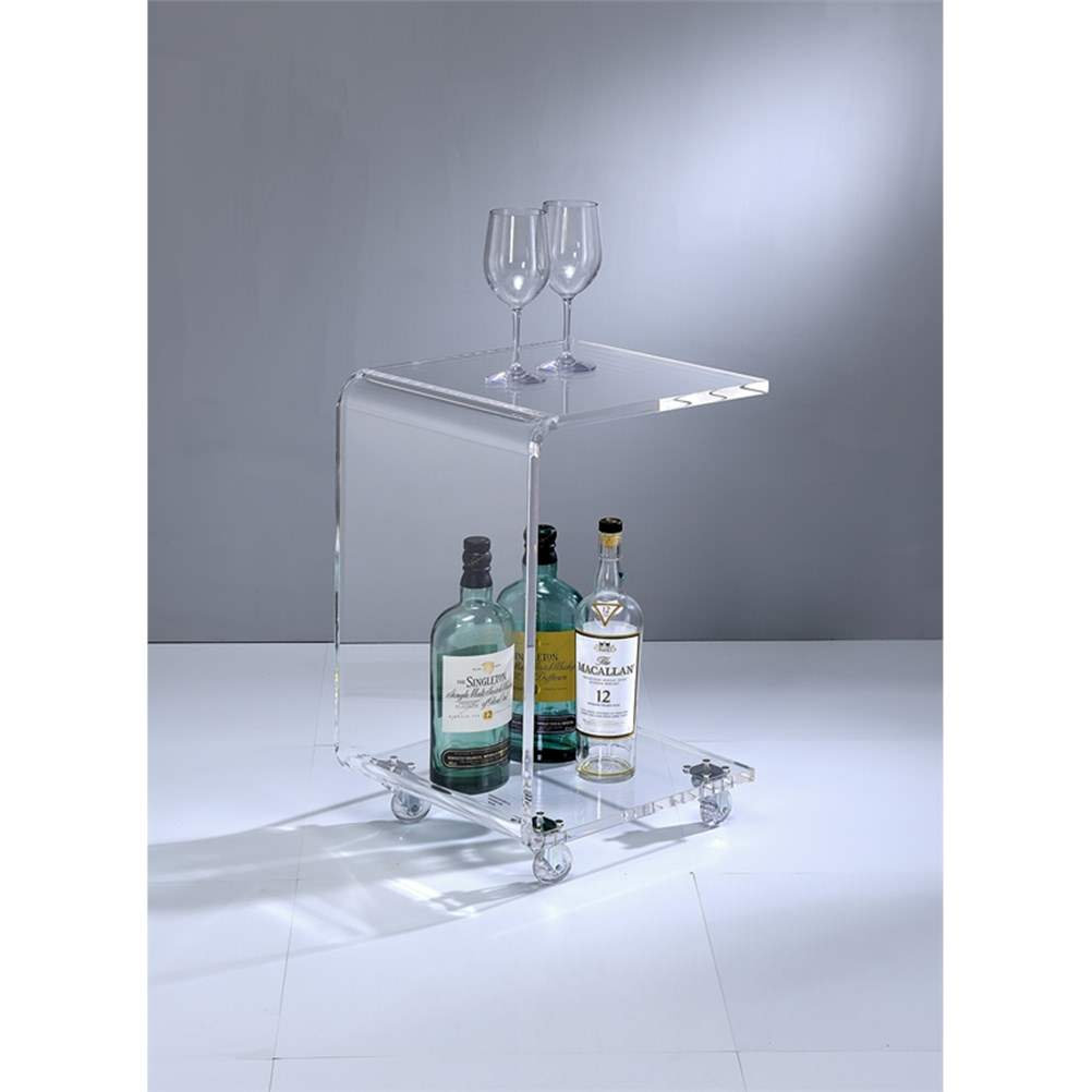 Pemberly Row Pure Decor C Shape Lucite and Acrylic Accent Table - Clear ...