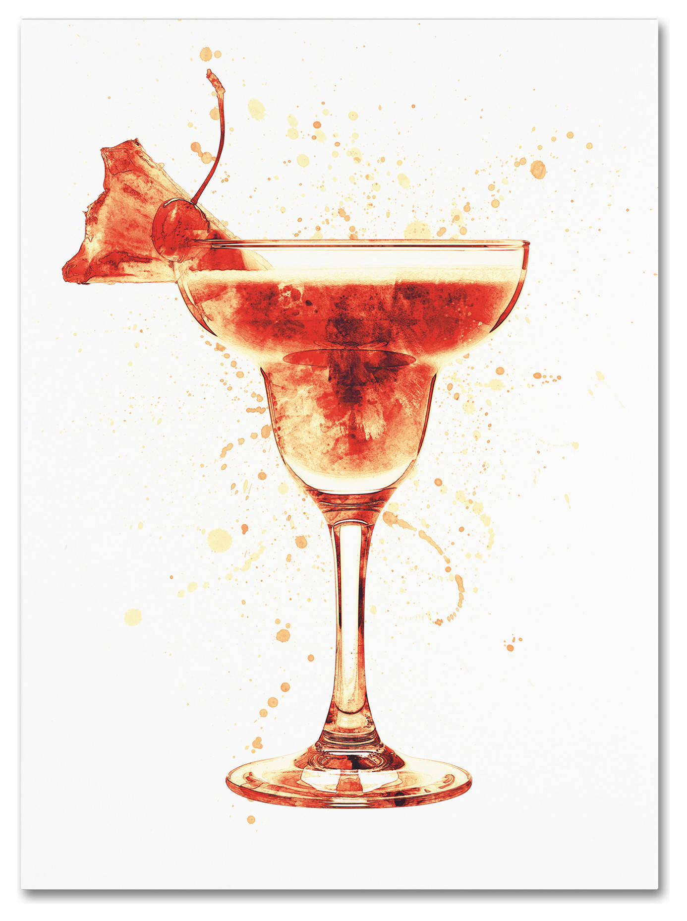 Michael Tompsett 'Cocktail Drinks Glass Watercolor X' Canvas Art, 47 ...