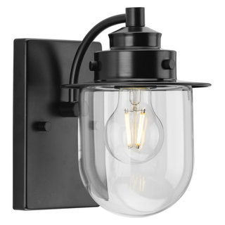 Northlake Collection Three-Light Matte Black Clear Glass Transitional ...