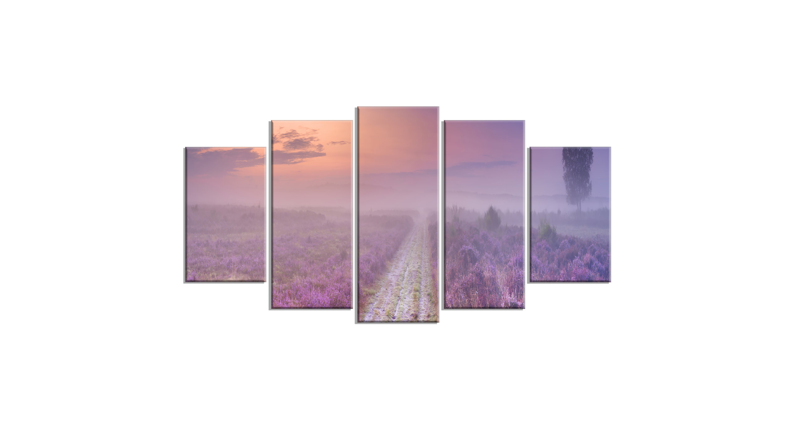 "Path through Blooming Field" Metal Wall Art, 60"x32" 5 Panel ...