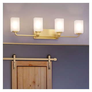 Luxury Contemporary Bath Light, Satin Gold - Transitional - Bathroom ...
