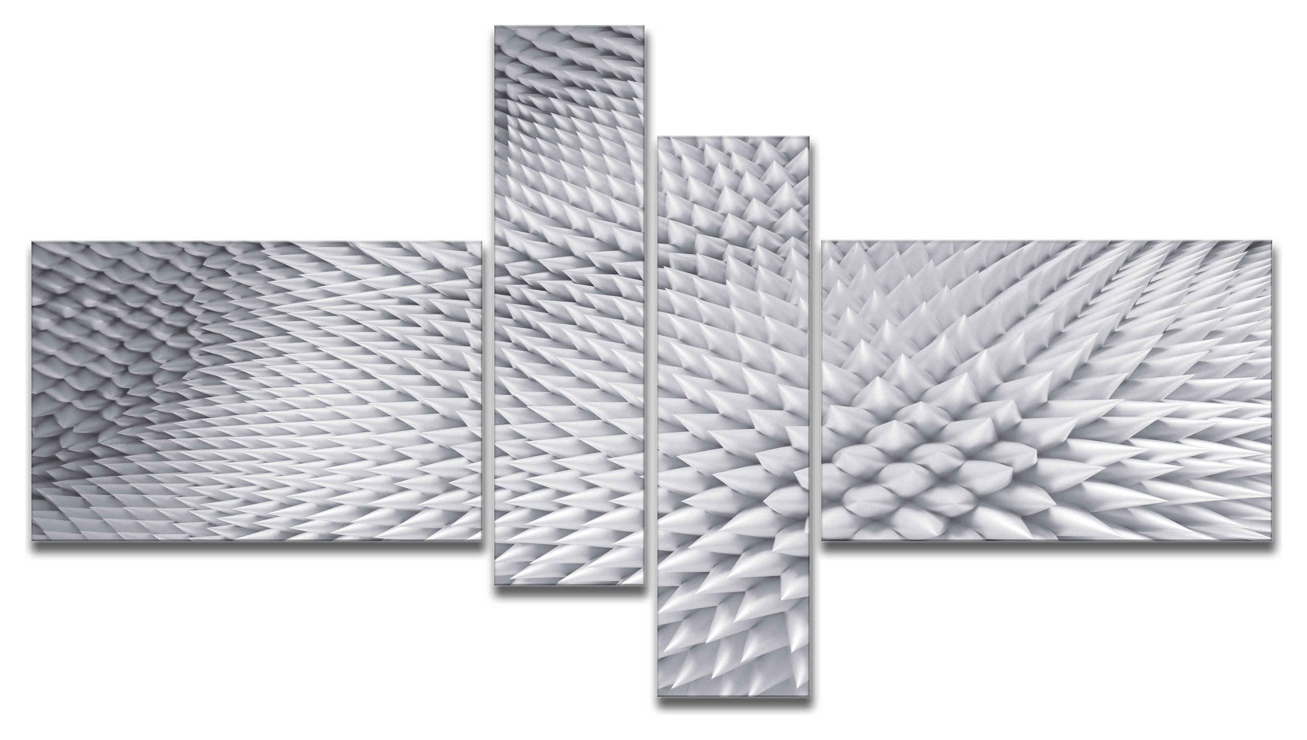 Small 3D White Prickly Design, Multipanel Abstract Canvas Art Print, 60 ...