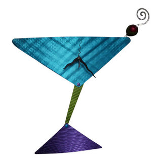 "Martini Time I" Clock - Eclectic - Wall Clocks - by Q3 Art,Inc | Houzz