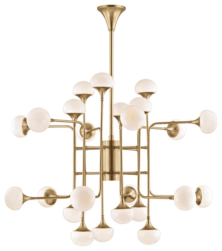 Aged Brass LED Chandelier from the Fleming Collection, 45.750 ...