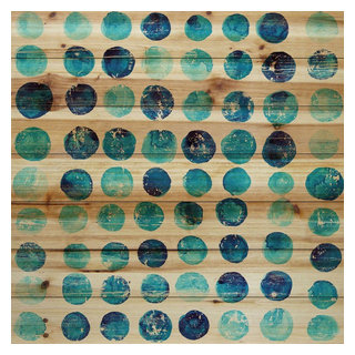 "Triangles in Motion" Painting Print on Natural Pine Wood, 40x40 ...