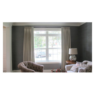 Neutral Drapery Panels with Greek Key leading edge detail ...