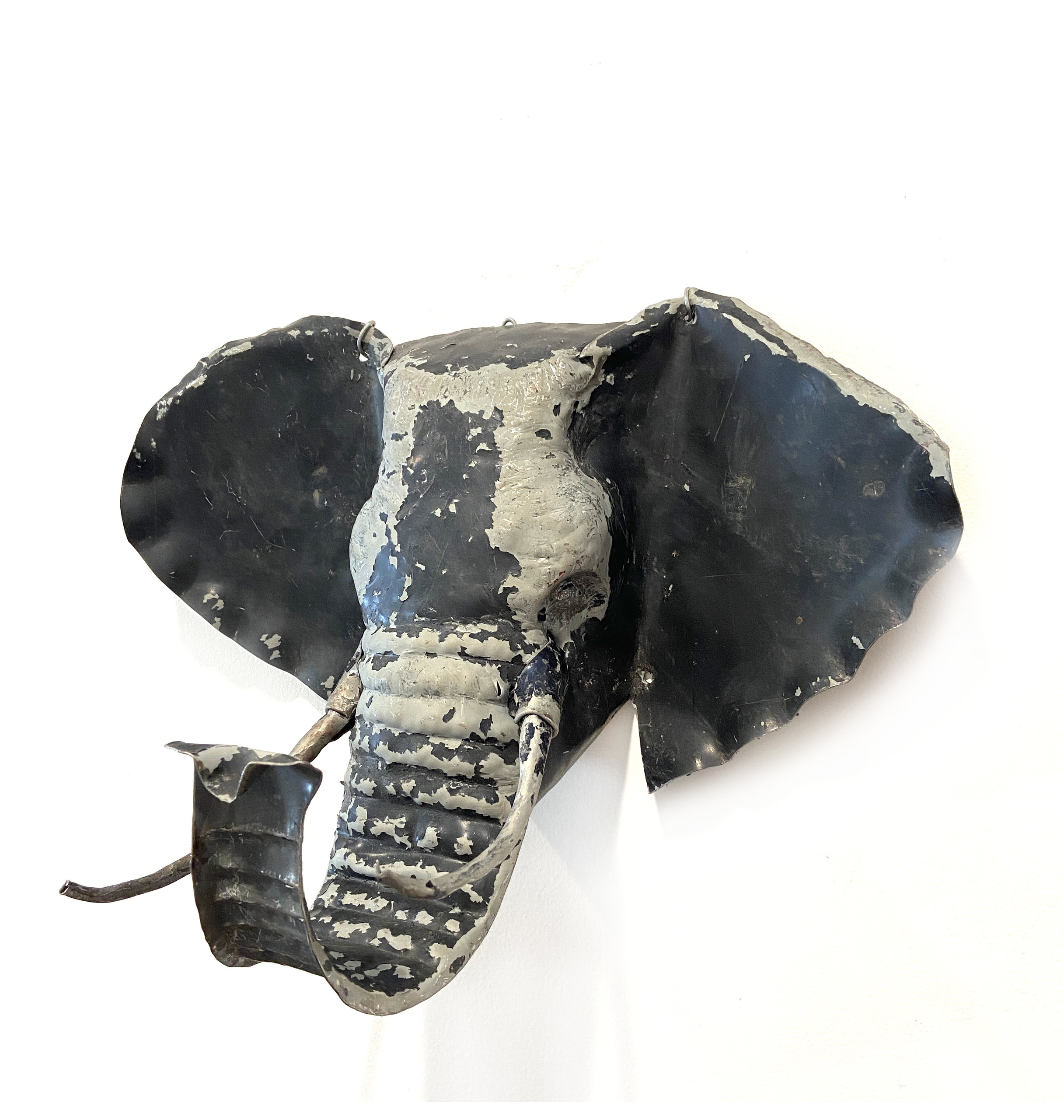 Elephant Animal Mask Recycled Metal Wall Art - Contemporary - Metal ...