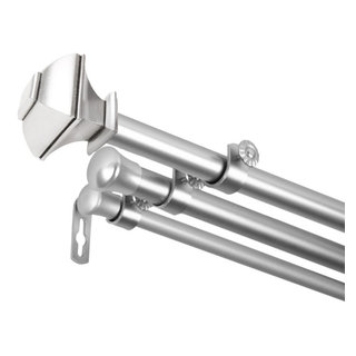 Vicky 13/16" Triple Curtain Rod, 120-170" - Traditional - Curtain Rods ...