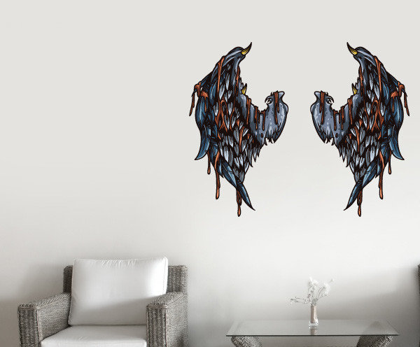 Wings Vinyl Wall Decal WingsUScolor015, 10 in. - Contemporary - Wall ...