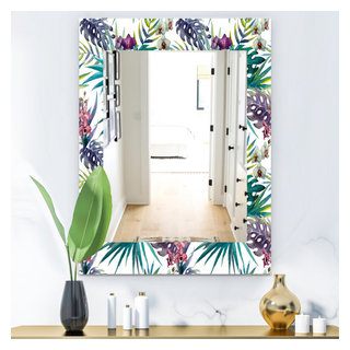 Designart Tropical Mood Foliage 17 Bohemian And Eclectic Frameless Wall ...