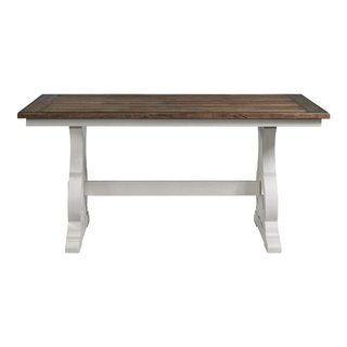 Drake Counter Height Table, Rustic White and French Oak - French ...
