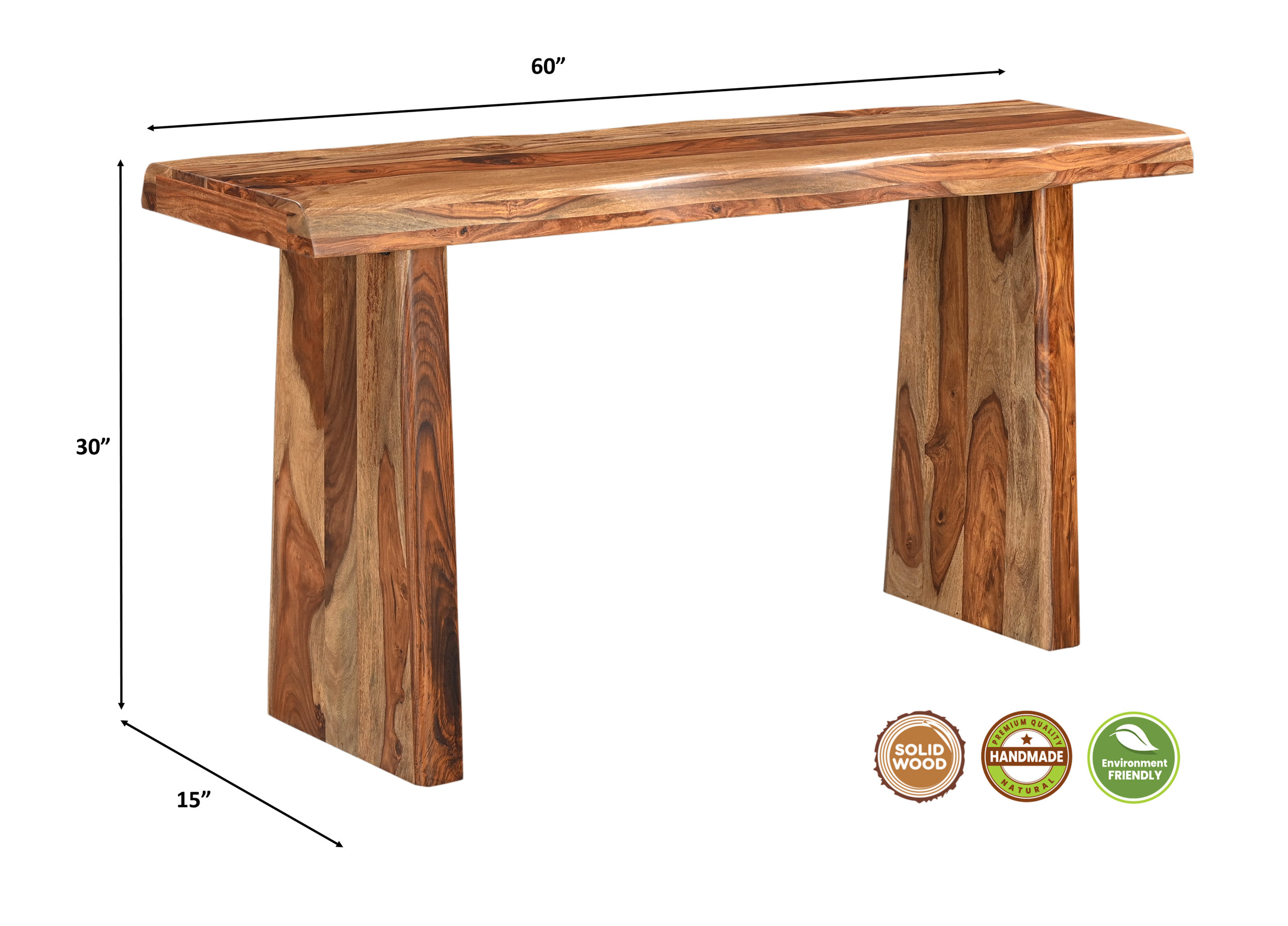 Damian Live Edge Wood Console Table - Rustic - Console Tables - by ...