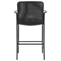 Scranton & Co 28.5" Modern Vinyl/Mesh Counter Stool with Arms in Black ...