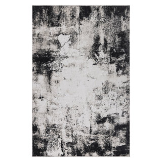 Machine Washable Avery Ivory/Charcoal Rug, 5'0" x 8'0" - Contemporary ...