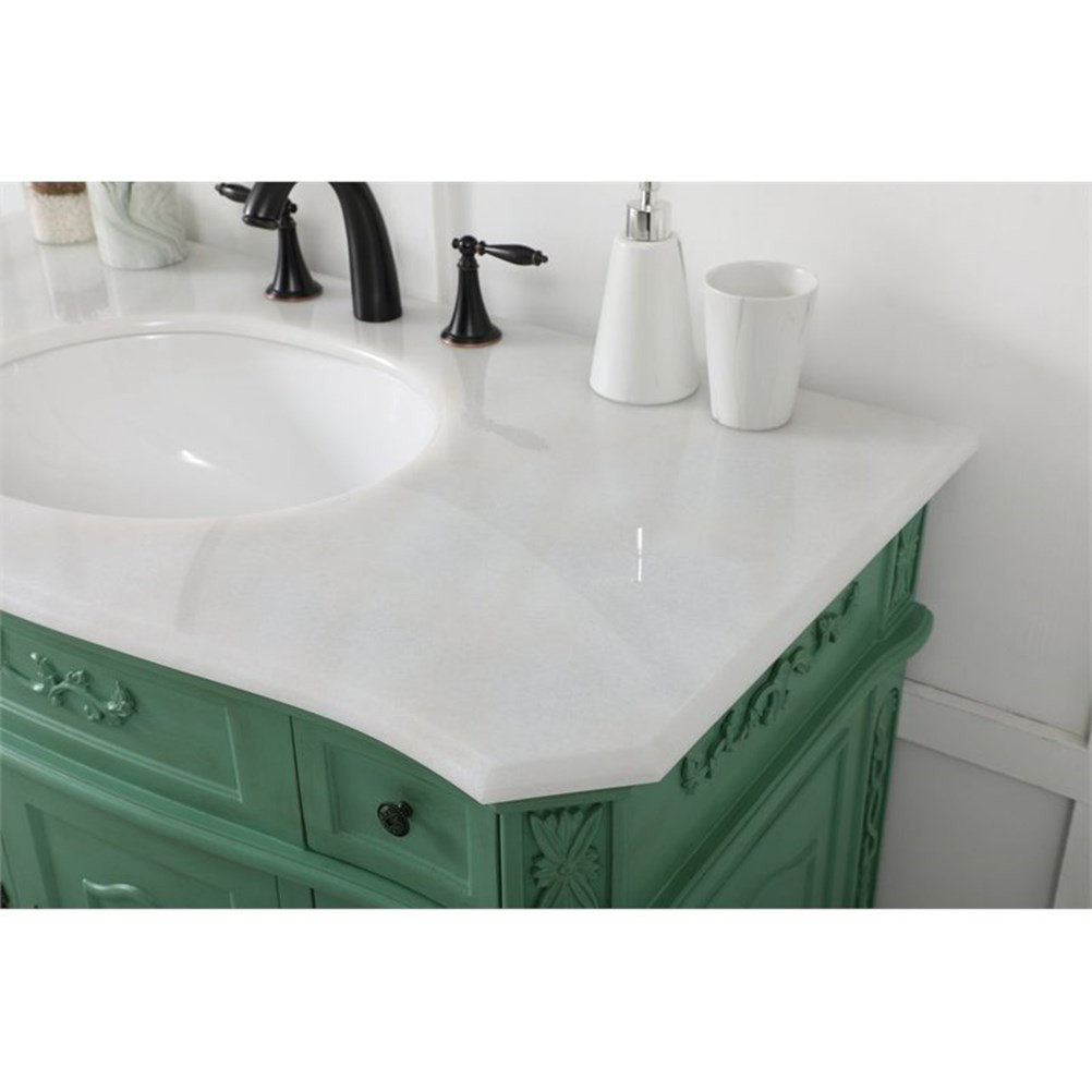 Elegant Decor Danville 42" Solid Wood Single Bathroom Vanity in Vintage ...