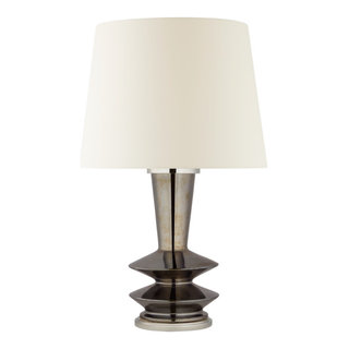 Whittaker Medium Table Lamp in Black Pearl with Linen Shade - Transitional - Table Lamps - by ...