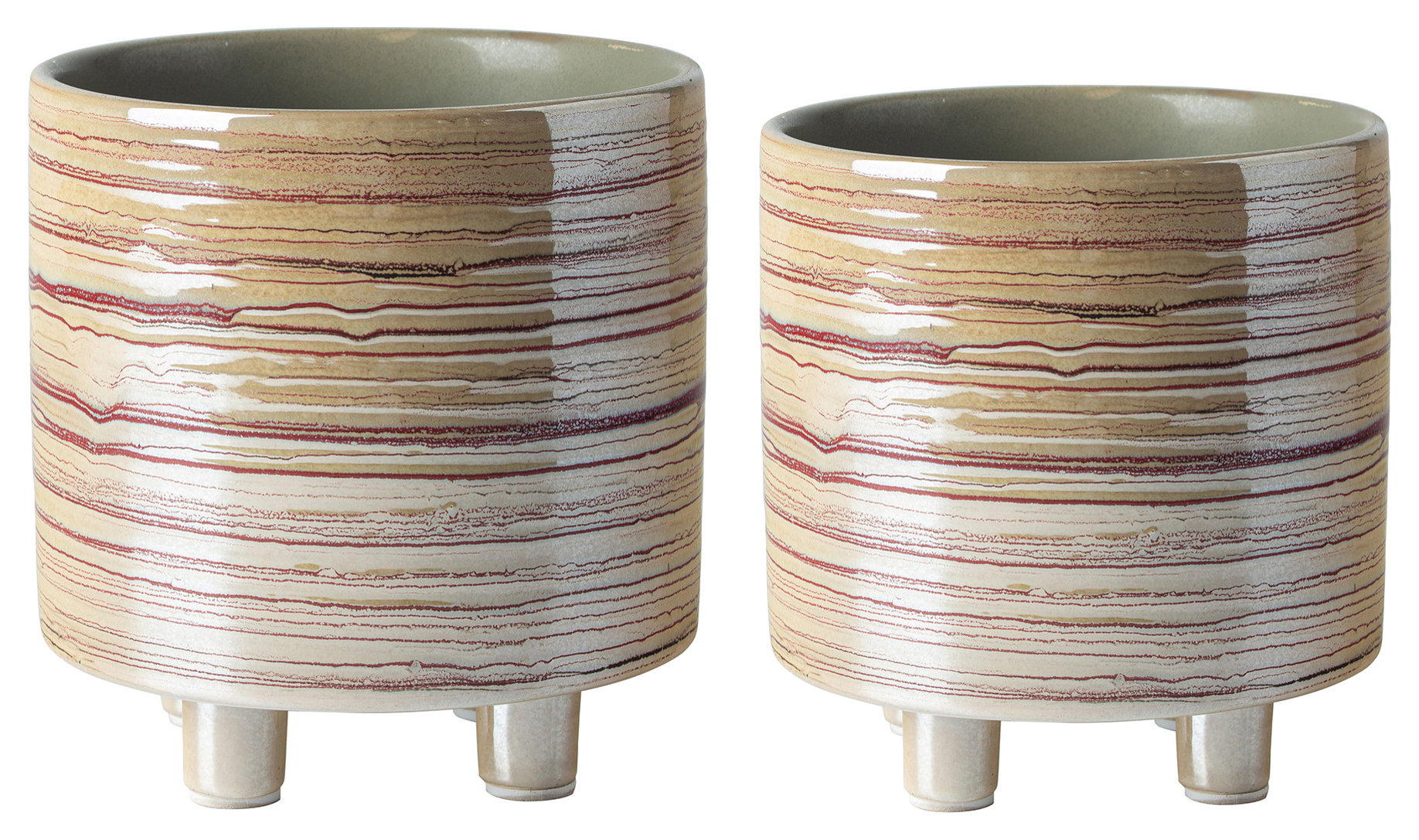 Plutus Brands Planter, Multi-Colored Porcelain Set Of 2 - Contemporary ...