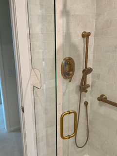 Shower glass “cut out” to access valves?