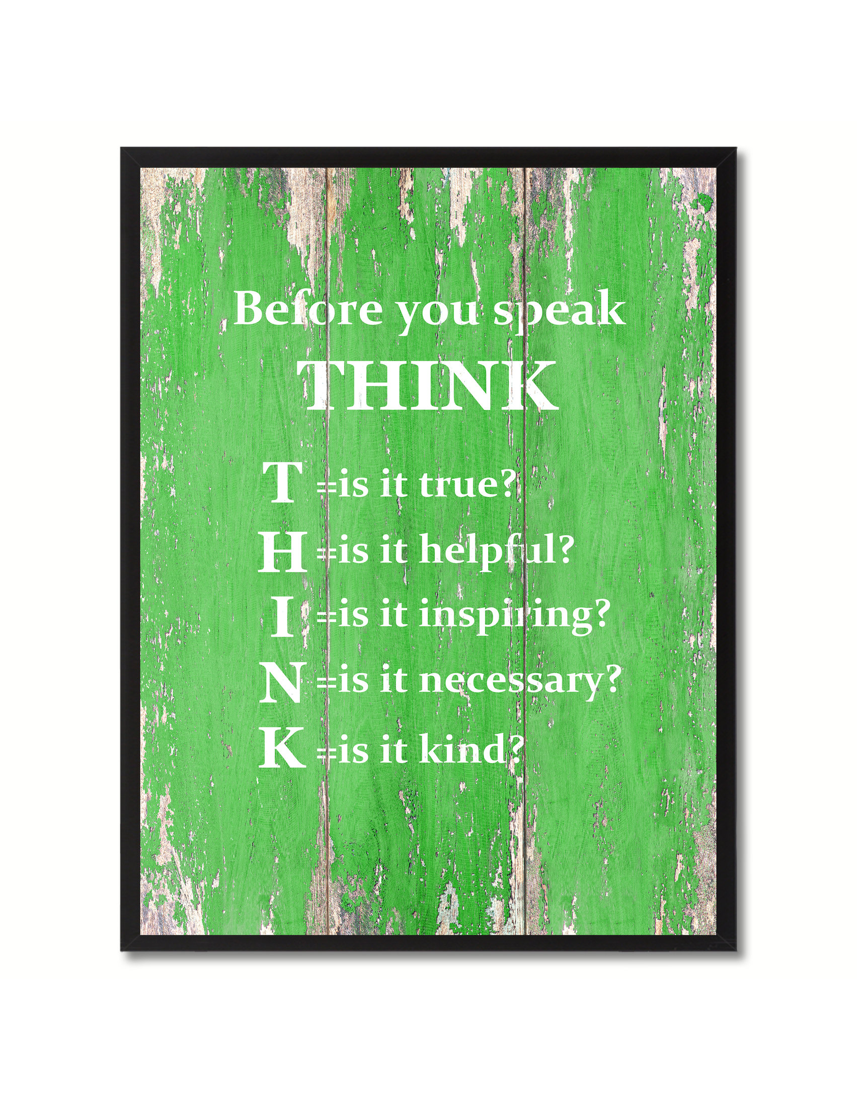 Before You Speak Think Inspirational, Canvas, Picture Frame, 28"x37 ...