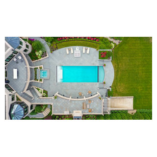 Wilmette, IL Rectilinear Swimming Pool with Separate Hot Tub ...