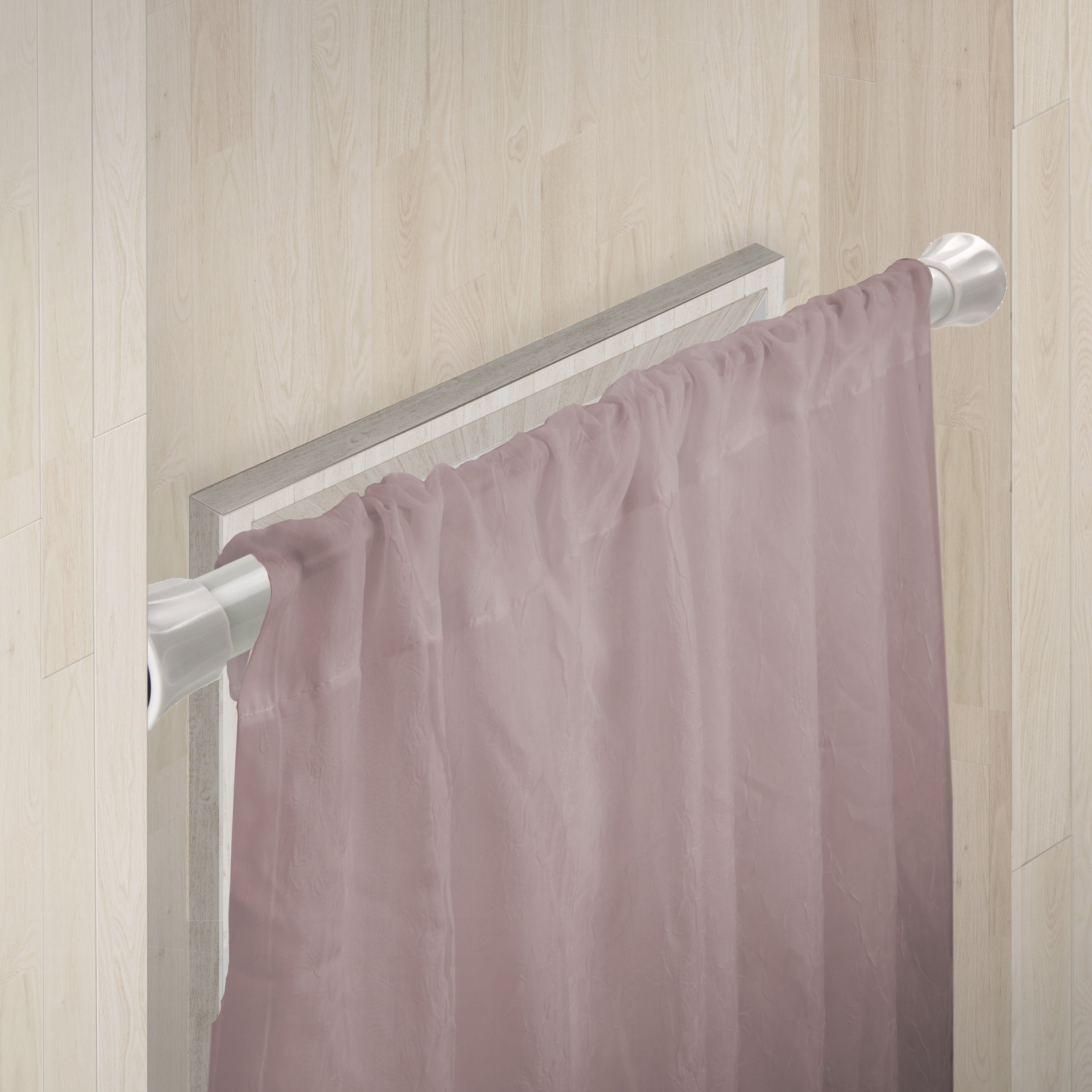 Twist-Lock Spring Tension Rod 1"Diameter, White, 29-48" W ...